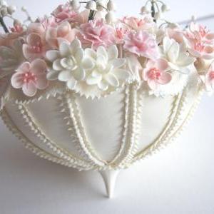 Wedding Cake Topper. Hand Made Clay Parasol/umbrella Cake Topper on Luulla